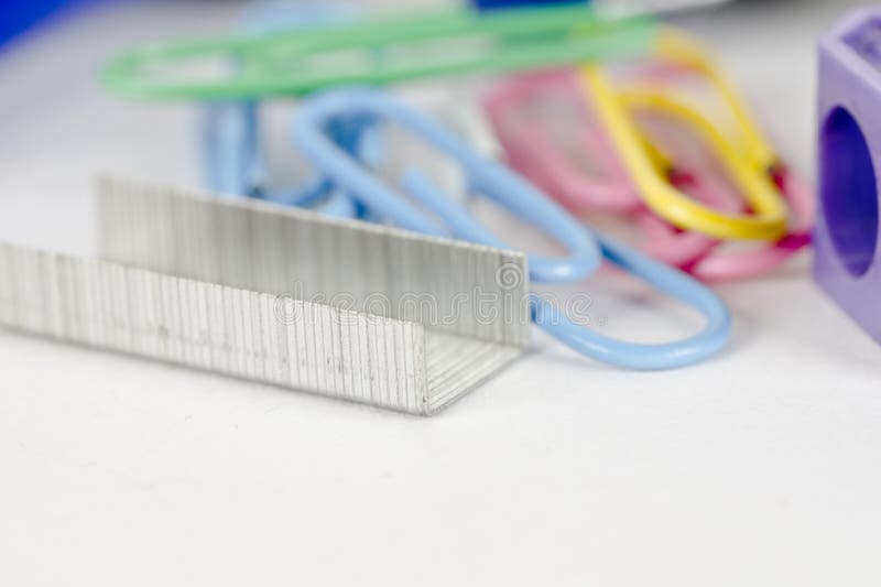 Assorted stationery Items stock photo. Image of blue - 128124304