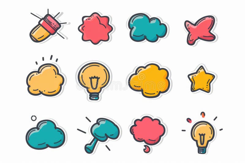 Assorted Stickers with Different Shapes, Ideal for Crafting Projects ...