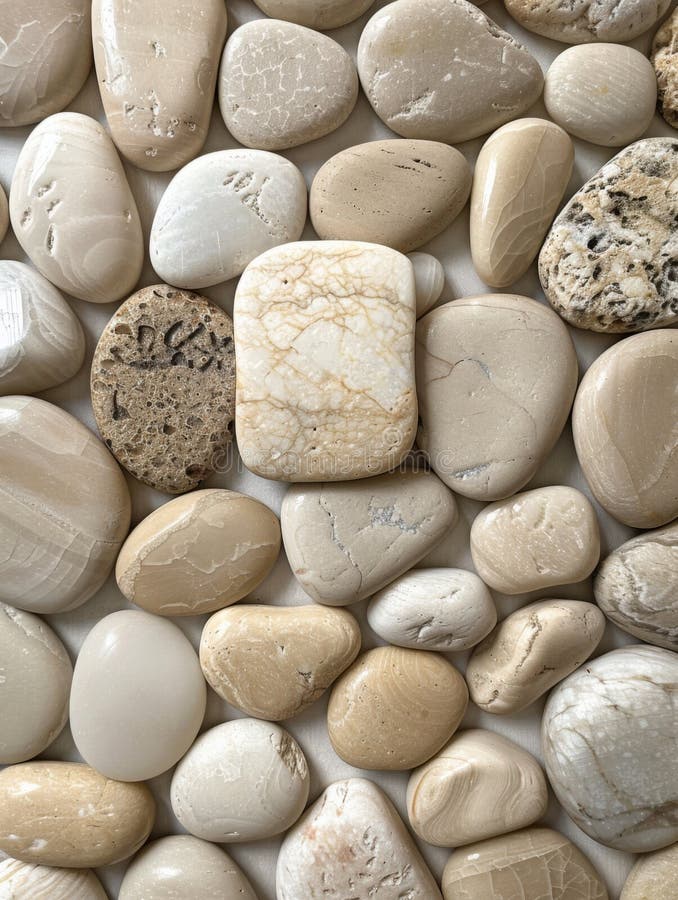 Assorted Stones and Pebbles with Intricate Designs Stock Image - Image ...