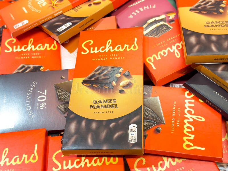 Assorted Suchard Chocolate Bars with Whole Almonds and Dark Chocolate ...