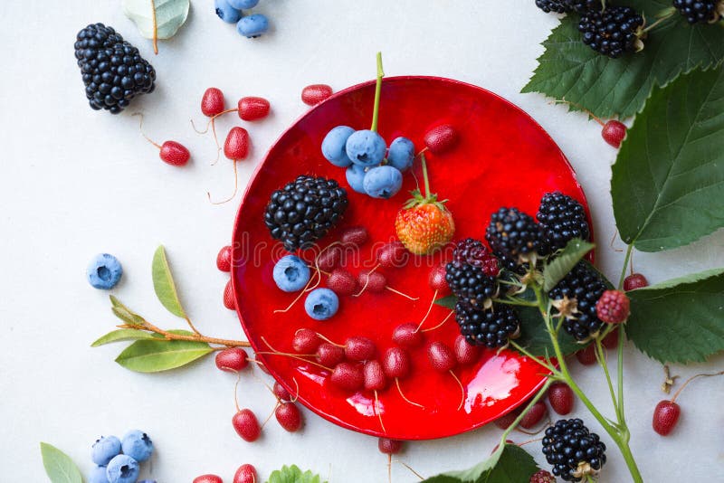 Assorted Summer Berries, Top View Stock Image - Image of assorted ...