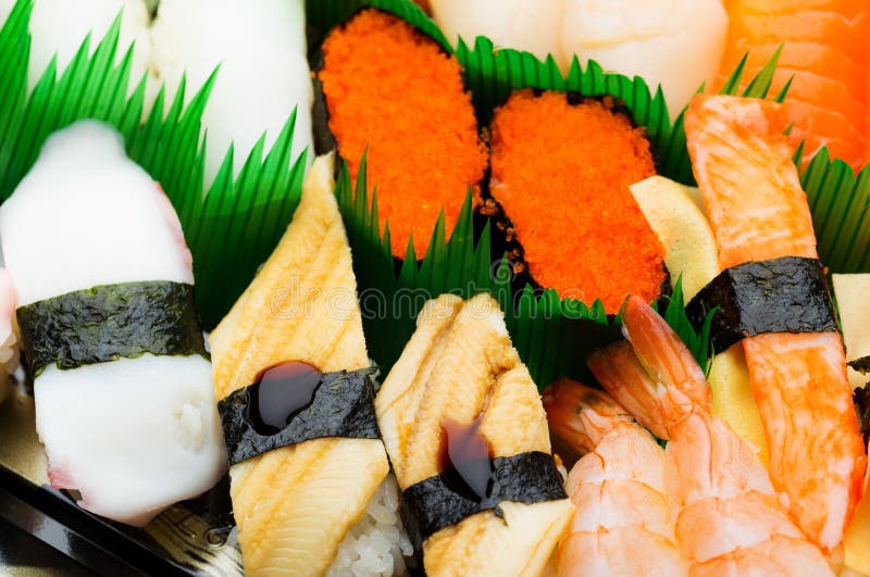 Assorted sushi box stock image. Image of bento, rice - 36169093