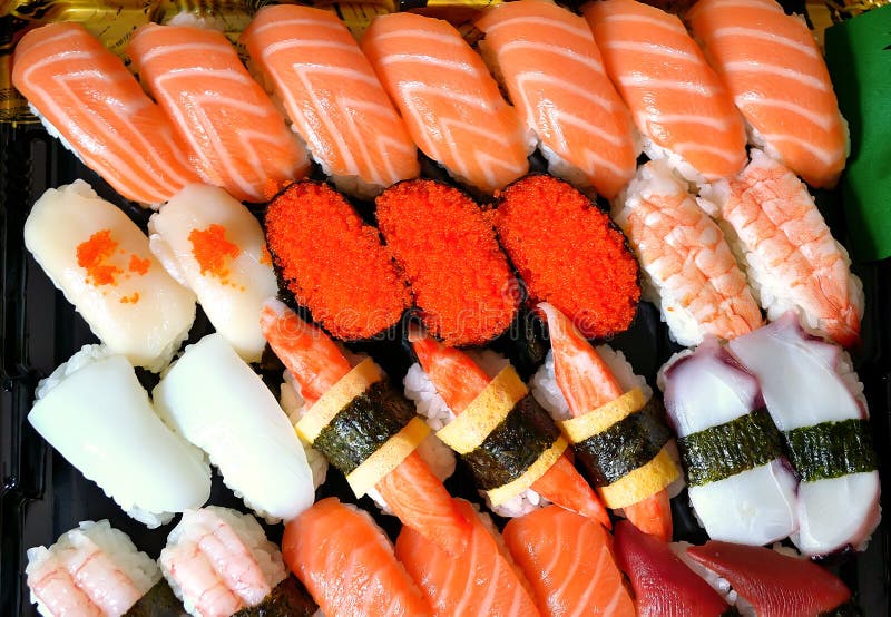 Varied Sushi Sets Assortment in Bento Boxes on Gray Stone Background ...