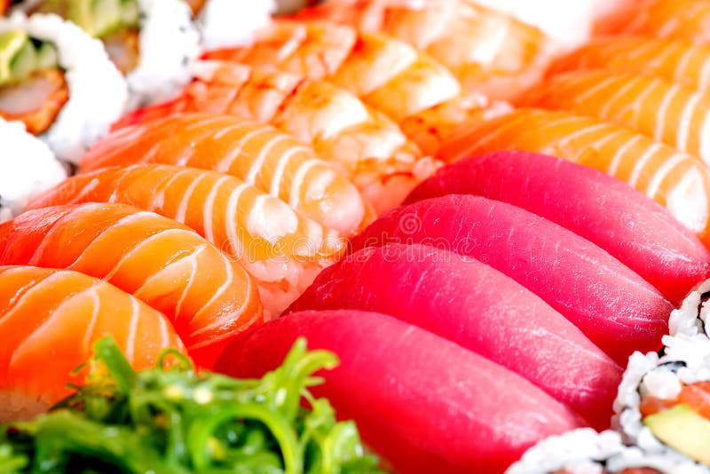 Assorted Sushi and Nigiri Set Stock Image - Image of background, japan ...
