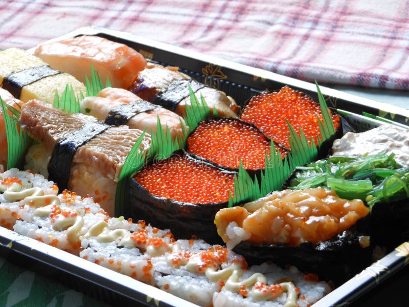 Salmon Roe Red Caviar Sushi Roll Stock Image - Image of gourmet, beluga ...