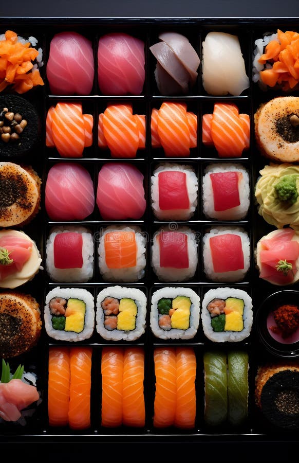 Assorted Sushi Platter stock image. Image of takeout - 315268057