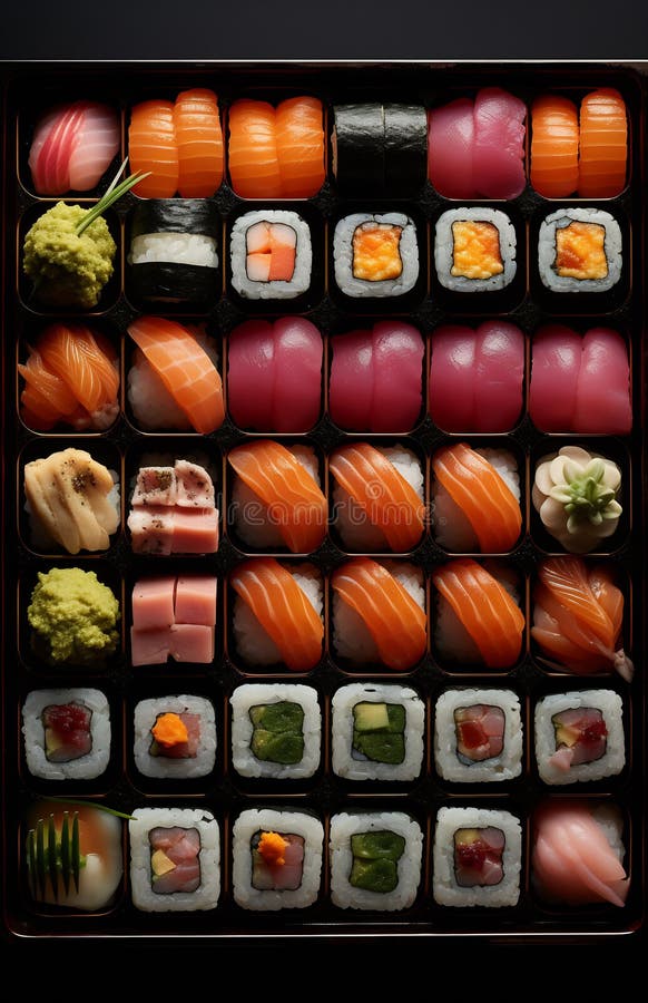 Assorted Sushi Platter stock image. Image of sushi, maki - 320548797