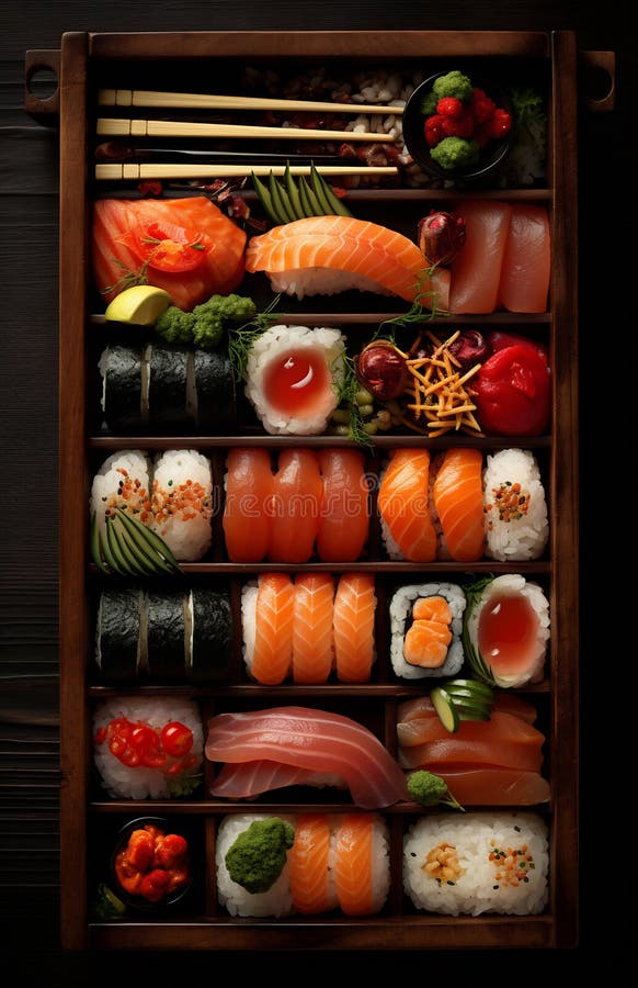 Assorted Sushi Platter stock image. Image of culinary - 322539243