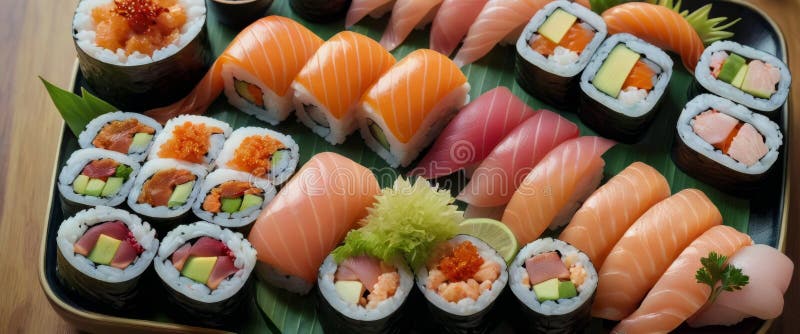 Assorted Sushi Platter stock photo. Image of wasabi - 316701016