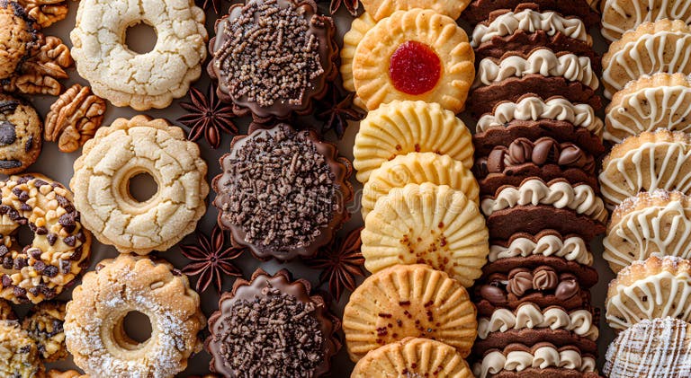 Assorted Sweet Cookies. Different Types of Sweet Cookies Stock Photo ...