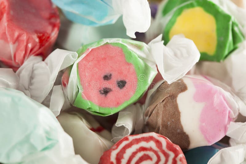 Assorted Sweet Saltwater Taffy Stock Image - Image of wrappers ...