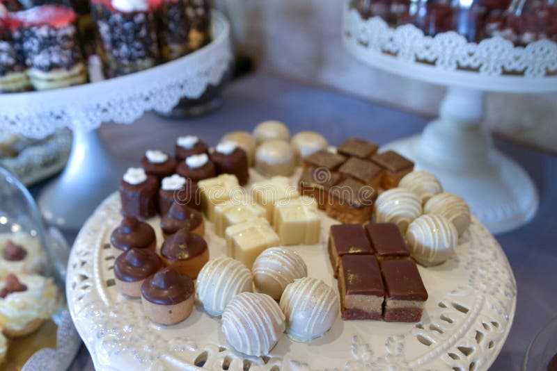 Assorted Sweets on Party Table Stock Image - Image of candy, table ...