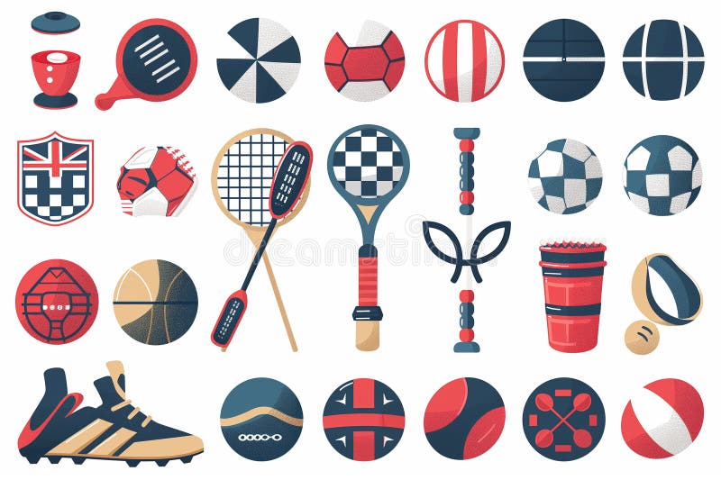 Assorted Symbols Representing Olympic Sports Arranged in a Stylized ...