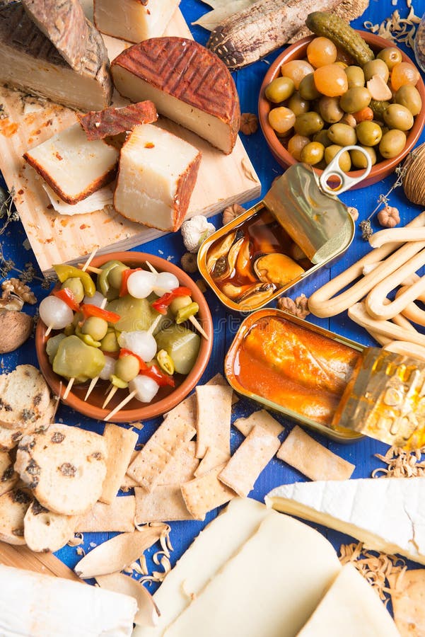 Assorted Table of Typical Spanish Tapas Stock Photo - Image of meal ...