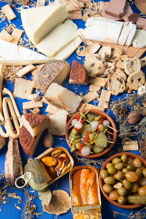 Assorted Table of Typical Spanish Tapas Stock Image - Image of assorted ...