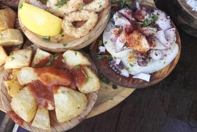 Assorted tapas stock photo. Image of herring, mouth, gamba - 23702634