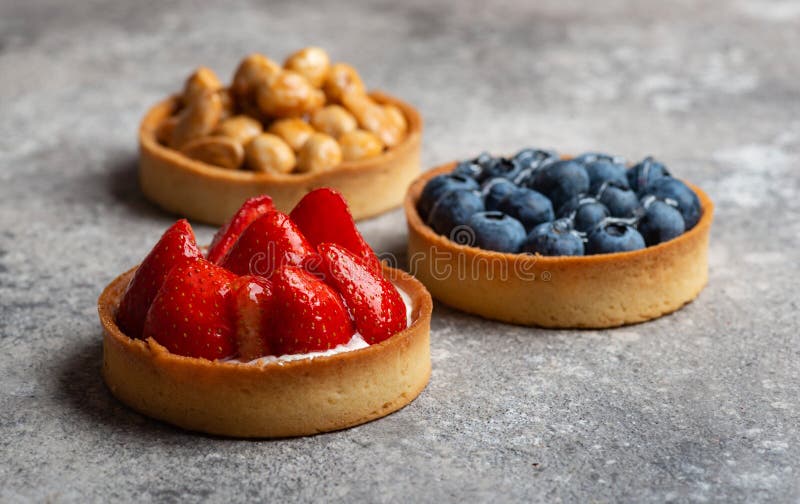 Assorted Tarts with Custard and Filling Stock Photo - Image of ...