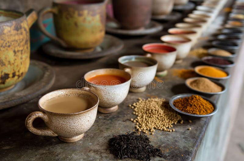 Assorted teas and spices stock image. Image of craft - 317934455