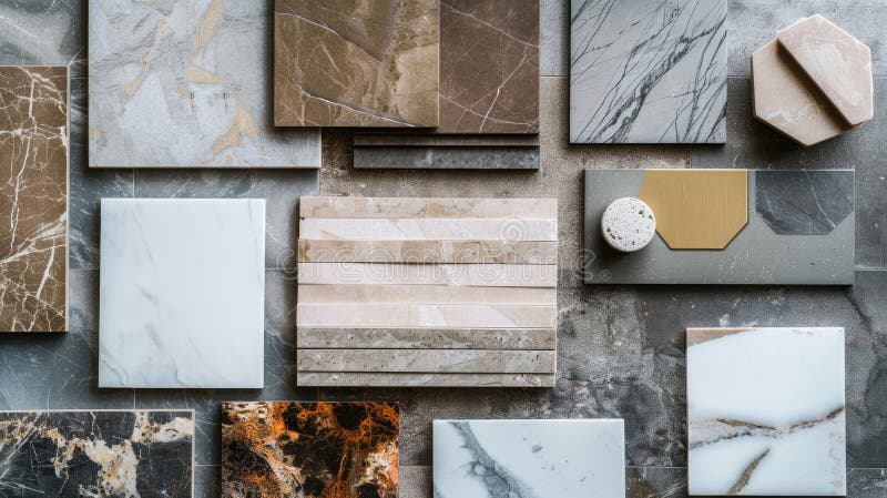 Assorted Tiles Displayed on a Table, Suitable for Interior Design ...