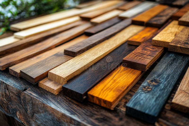 Assorted Timber Planks with Varied Textures Stock Illustration ...