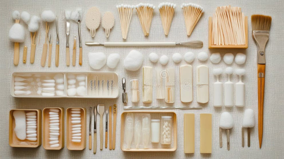 Assorted Tools and Materials for Crafting or Beauty Stock Illustration ...