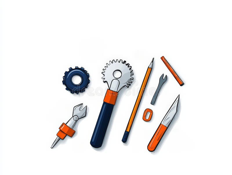 Assorted Tools on a White Isolate Background Stock Illustration ...