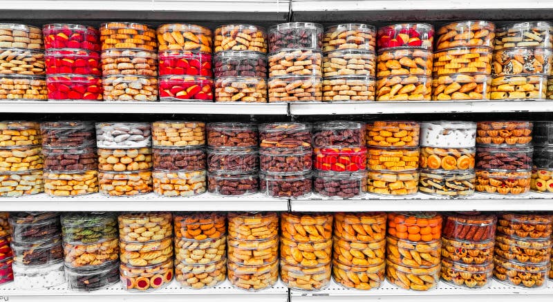 Assorted Traditional Cookies in Plastic Jars Stock Photo - Image of ...