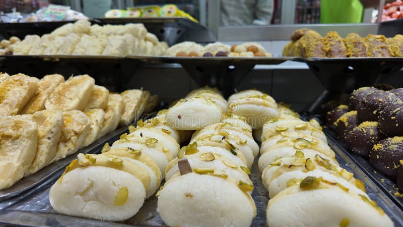 Assorted Traditional Sweets Displayed on Trays at a Local Confectionery ...