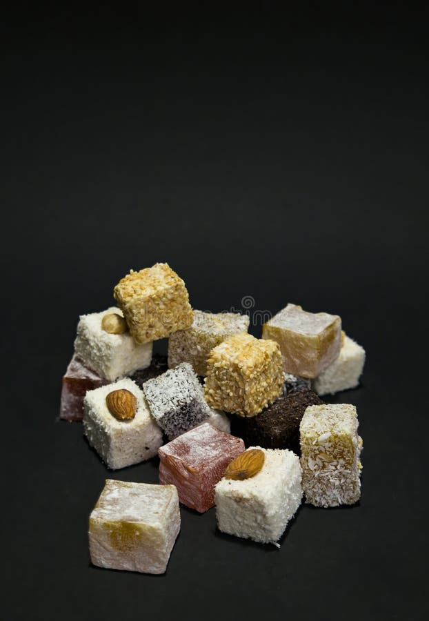 Assorted Traditional Turkish Delight Rahat Lukum. Eastern Sweets Stock ...
