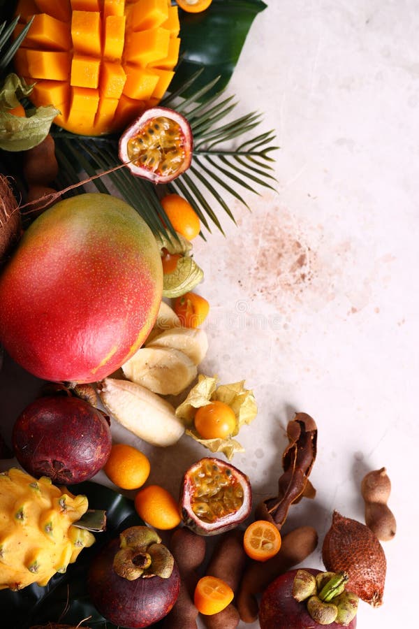 Assorted Tropical Exotic Fruits Stock Image - Image of colorful ...
