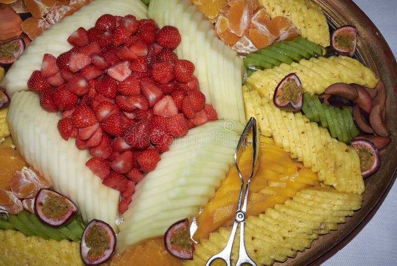 Assorted Tropical Fruit Plate Stock Photo - Image of platter, dessert ...