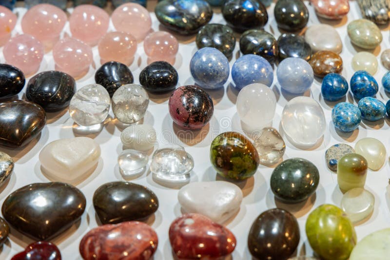 Assorted Tumbled Gemstones of Different Shades and Patterns Featuring ...