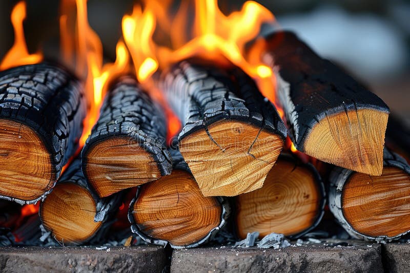 Split Red Oak Logs in a Firewood Pile Stock Photo - Image of winter ...