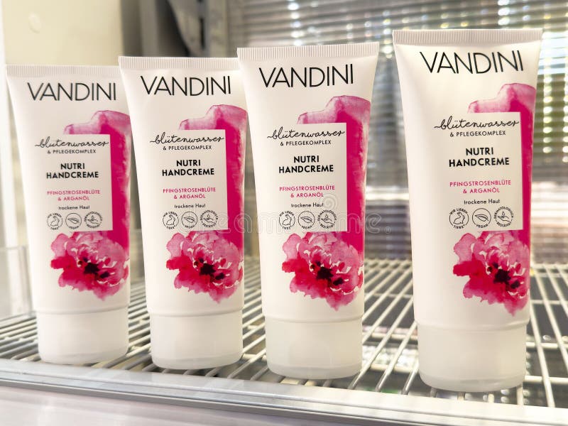 Assorted Vandini Nutri Handcreme Tubes on Display Shelf Editorial ...