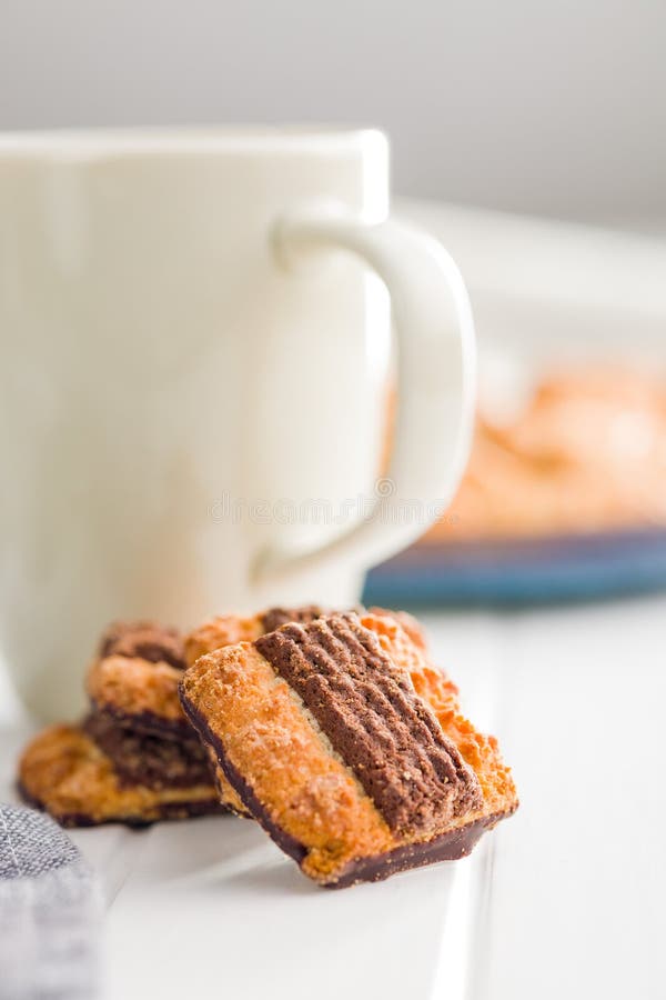 Assorted Various Cookies. Sweet Biscuits and Coffee Cup Stock Photo ...