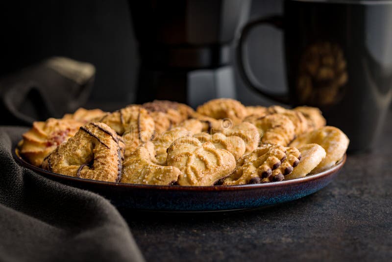 Assorted Various Cookies. Sweet Biscuits on Plate Stock Image - Image ...