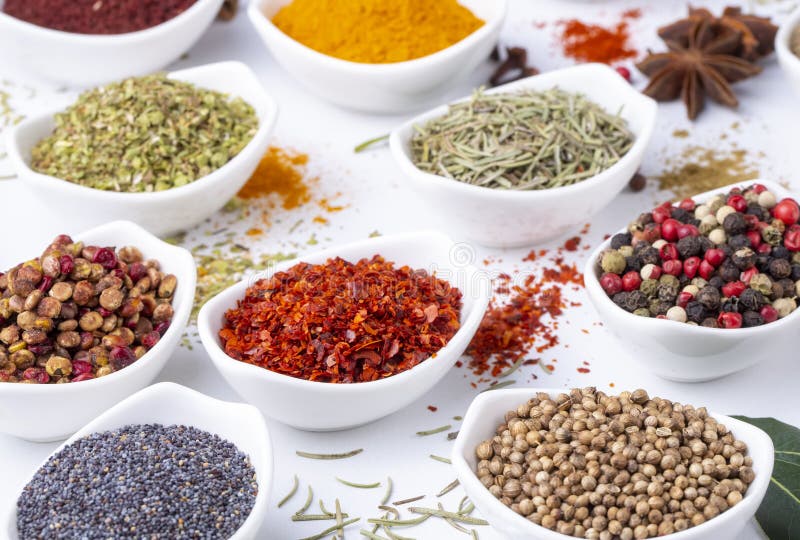 Assorted Various Spices, Various Herbs and Spices Stock Image - Image ...