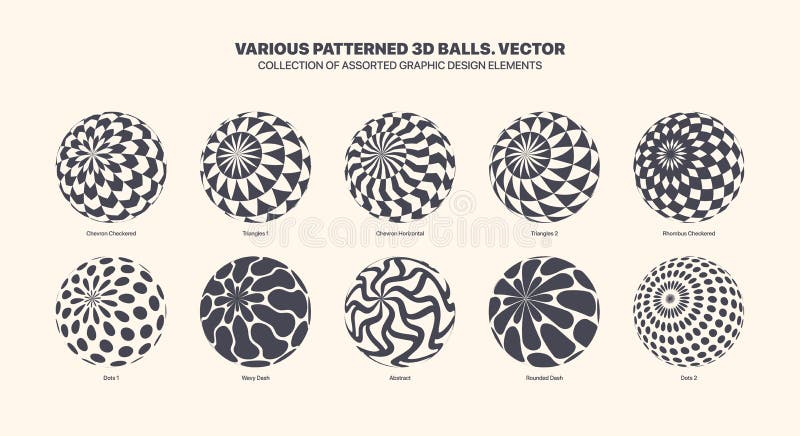 Spheres with Different Density of Bitmap Dither Gradient Isolated on ...