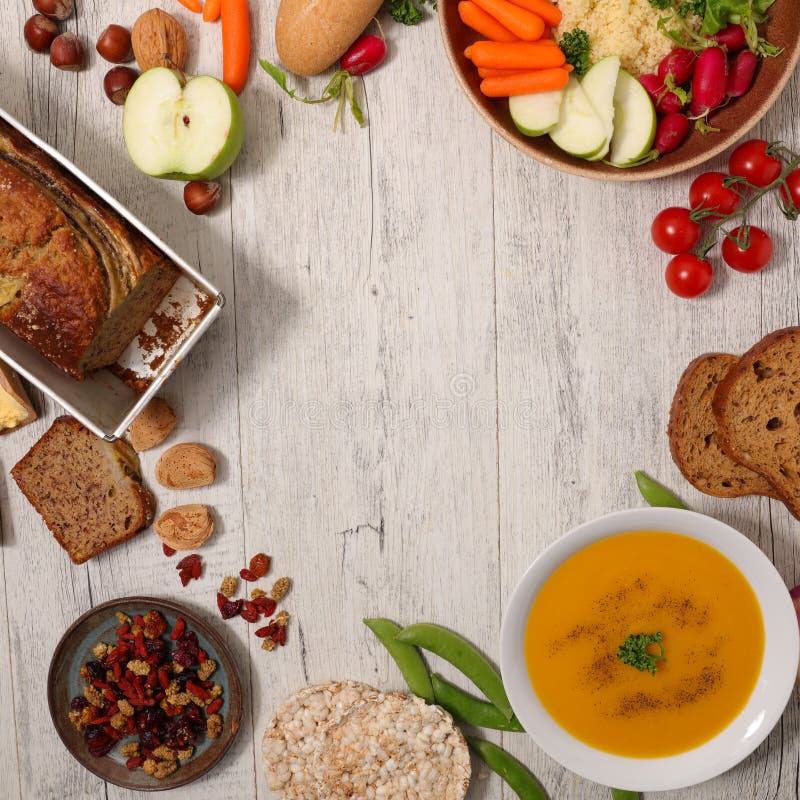 Assorted vegan food stock photo. Image of space, assortment - 128355864