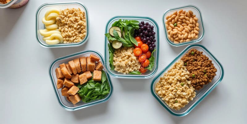 Healthy Eating Concept, Vegan Food in Plastic Containers, Top View ...