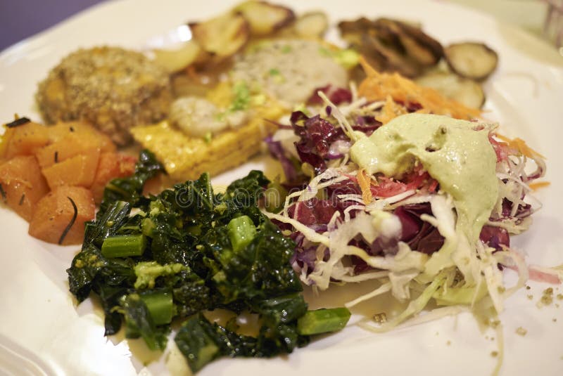 Assorted Vegan plate stock image. Image of restaurant - 109010659