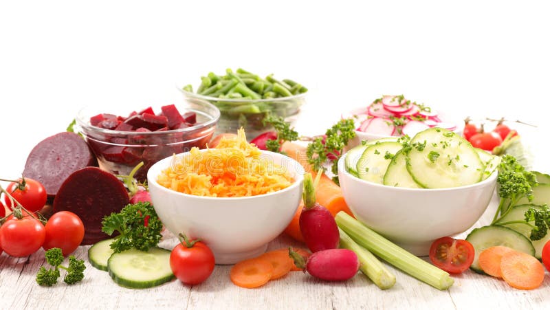 Assorted vegetable salad stock image. Image of assortment - 108358381