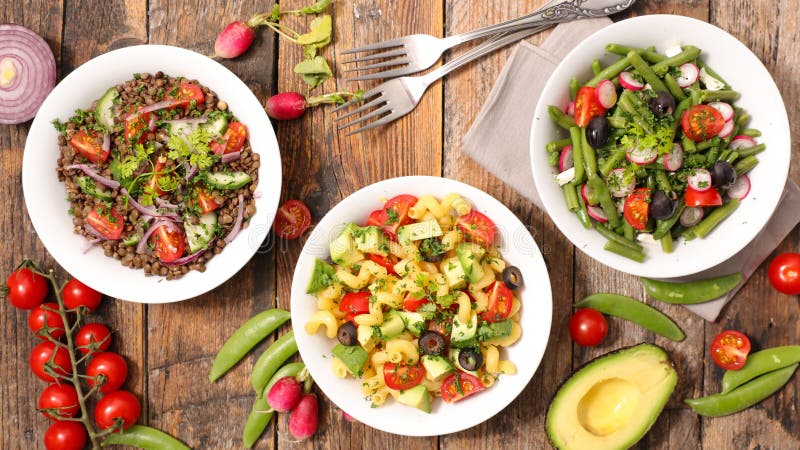 Assorted Vegetable Salad Bowl Stock Image - Image of bean, culinary ...