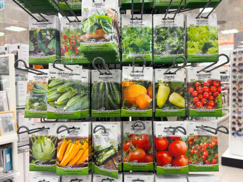Assorted Vegetable Seeds Display at Garden Center Editorial Photography ...