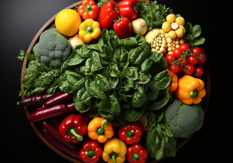 Assorted Vegetables Arranged in a Round Shape. AI Generated Stock ...