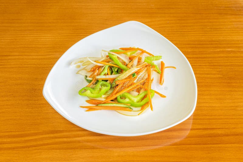 Assorted Vegetables Cut into Strips and Fried in a Wok Stock Image ...