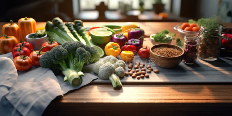 Assorted Vegetables Displayed on a Table, Suitable for Food and Nutrition Concepts Stock Image ...