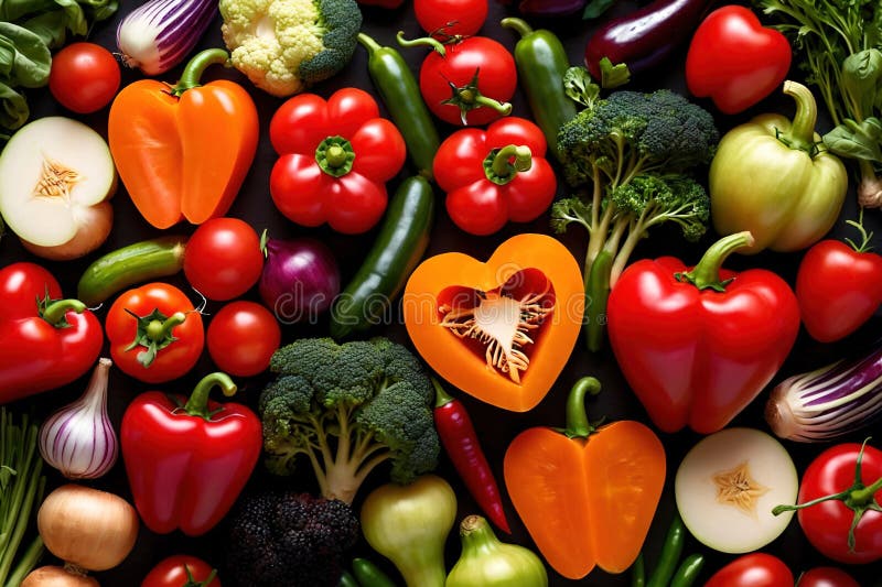 Assorted Vegetables in Heart Shape, Indicating Healthy and Nutritious ...