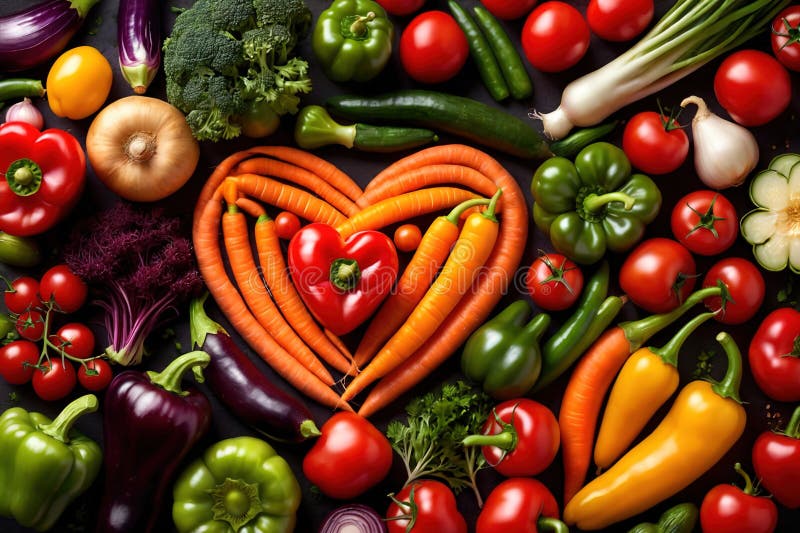 Assorted Vegetables in Heart Shape, Indicating Healthy and Nutritious ...