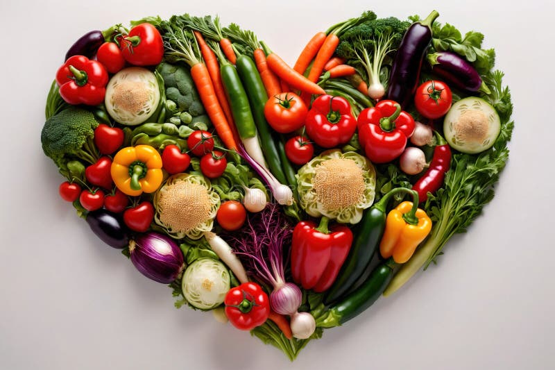 Assorted Vegetables in Heart Shape, Indicating Healthy and Nutritious ...